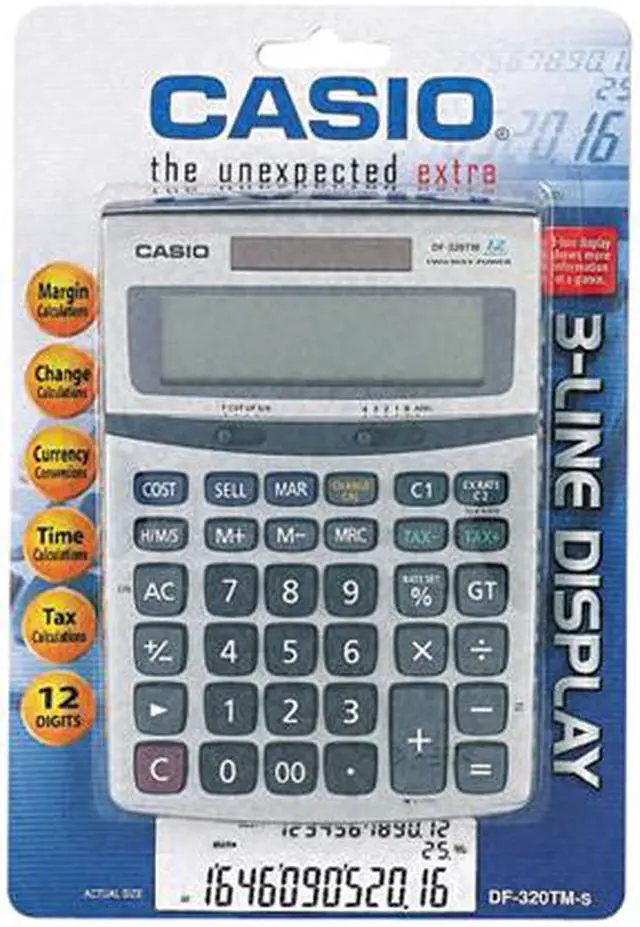 Casio DF-320TM DF320TM Business Desktop Calculator, 12-Digit LCD ...
