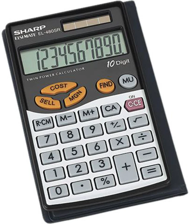 Sharp EL480SRB EL480SRB Handheld Business Calculator, 10-Digit LCD ...
