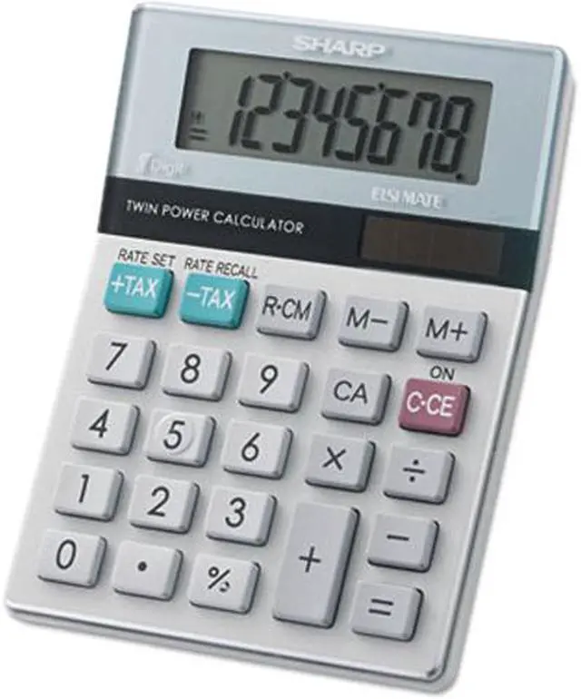 Sharp EL310TB EL-310MB Twin Powered Semi-Desktop Calculator, 8-Digit ...