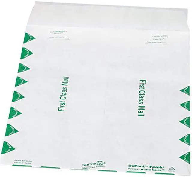 SURVIVOR R1530 Tyvek USPS First Class Mailer, Side Seam, 9 1/2 x 12 1/2 ...