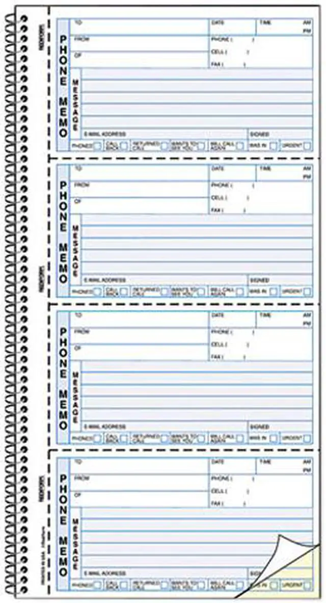 Rediform 50750 Self-Stick Telephone Message Book, 5 1/2 x 2-3/4, Two ...
