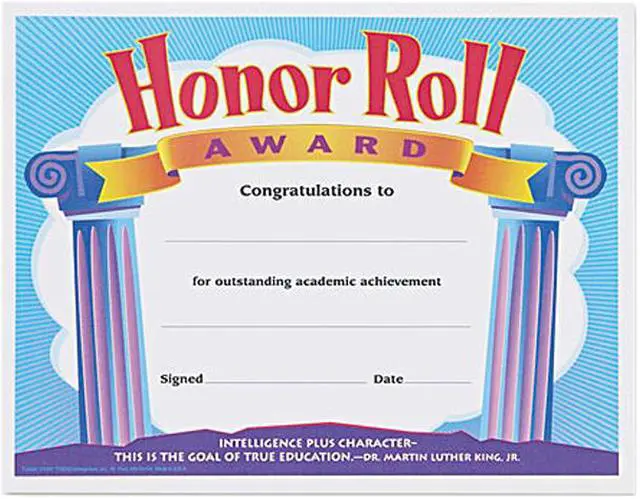 Honor Roll Certificate Templates