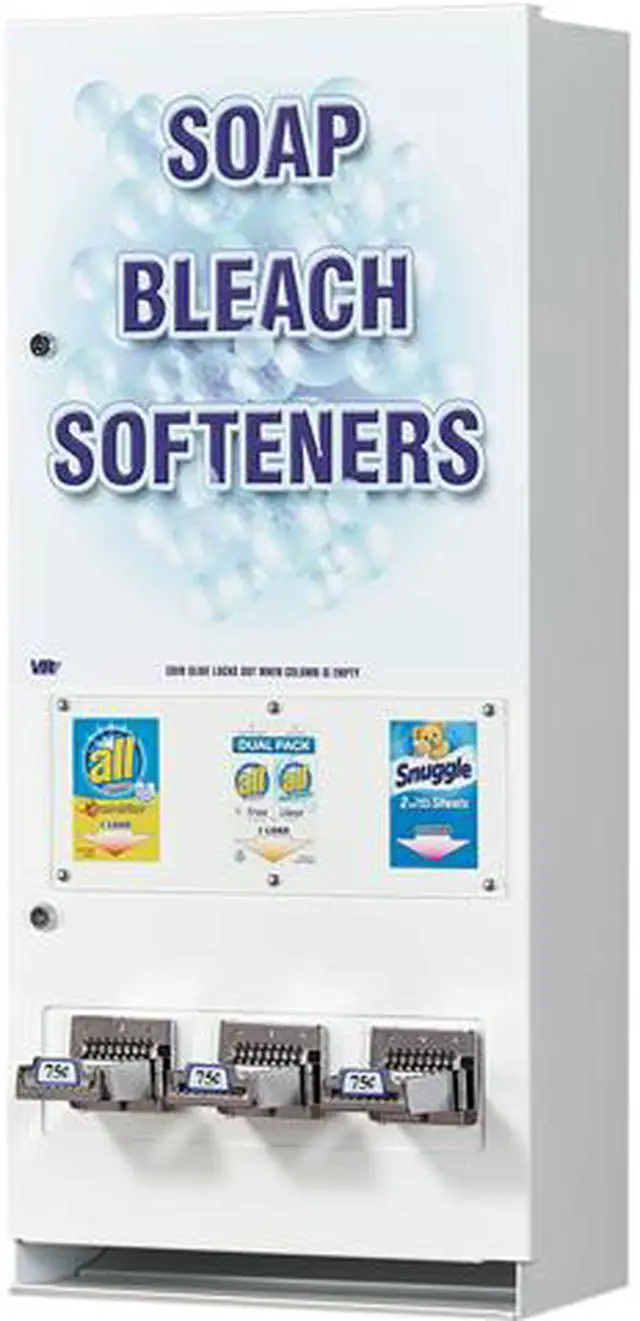 Vend-Rite Mfg. VEN 394-100 Coin-Operated Soap Vender, 3-Column, 16.25 ...