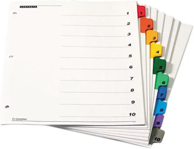 Cardinal 61028 Traditional OneStep Index System, 10-Tab, 1-10, Letter ...