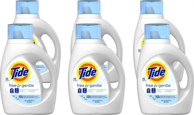 Tide Free & Gentle Detergent 46 fl oz/Bottle - 6 Bottles/Carton 41823CT ...