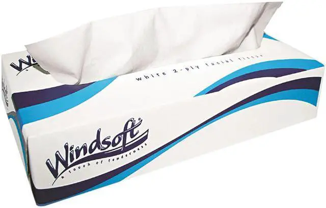 Windsoft WIN2430 Facial Tissues, 2-Ply, 100/Box, 6 Boxes/Pack - Newegg.com