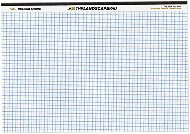 Roaring Spring 74505 Landscape Format Writing Pad, Quad Ruled, 11 x 9-1 ...