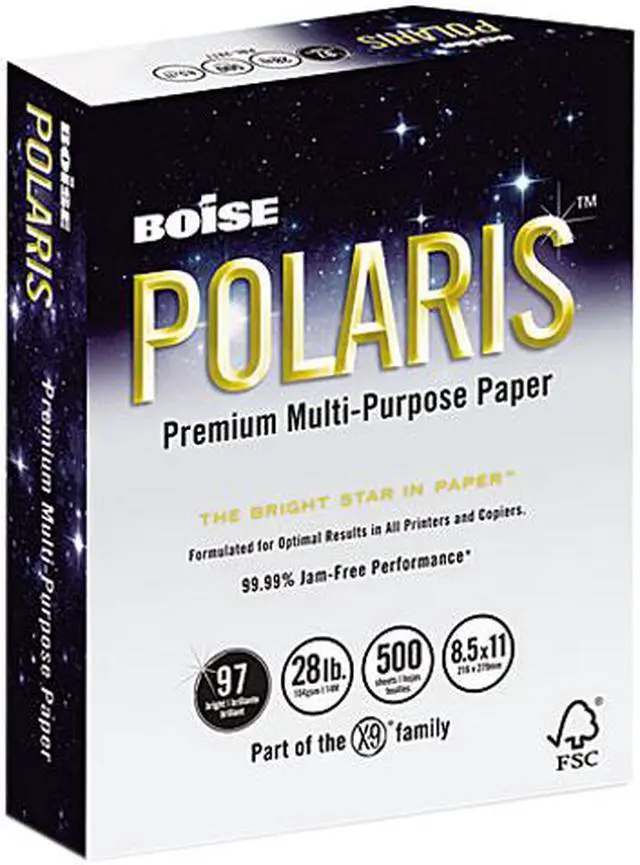 Boise POLARIS Premium Multipurpose Paper, 8-1/2 x 11, 28lb, White ...