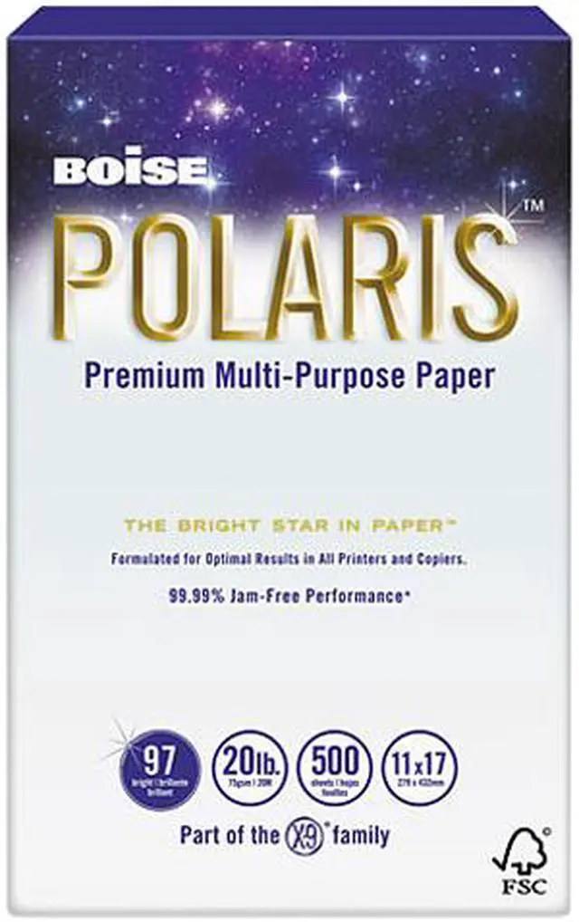 Boise POLARIS Copy Paper, 11 x 17, 20lb White, 2500 Sheets/Carton ...
