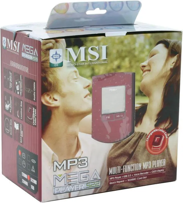 MSI Red & Silver 512MB MP3 Player MS-5522-040 - Newegg.com