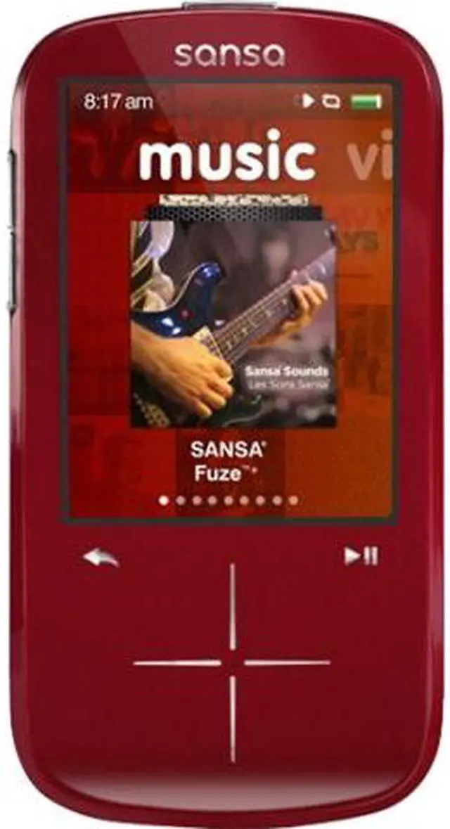 SanDisk Sansa Fuze 2.4" Red 4GB MP3 / MP4 Player SDMX20R-004GR-A57 ...