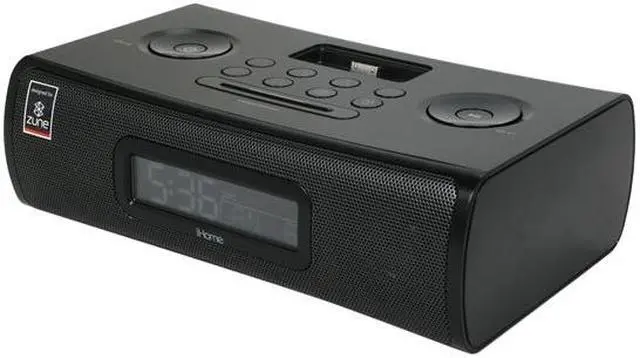 iHome - Dual Alarm Stereo Clock Radio w/ AM/FM preset for Zune & Zune ...