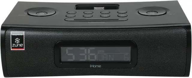 iHome - Dual Alarm Stereo Clock Radio w/ AM/FM preset for Zune & Zune ...