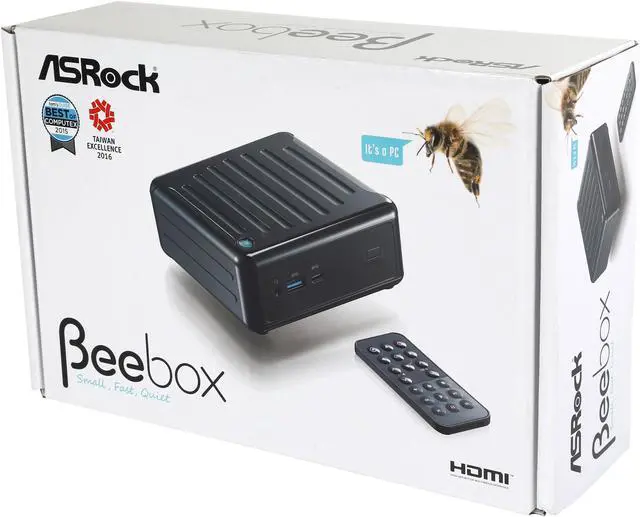 Open Box: ASRock Beebox J4205 Intel Apollo Lake SoC 32GB eMMC SSD Mini / Booksize Barebone ...