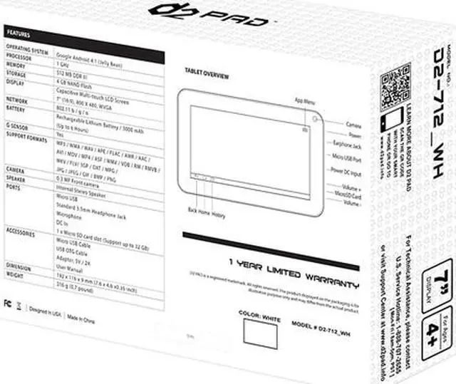 D2pad D2-712_WH 7.0" Tablet - Newegg.com