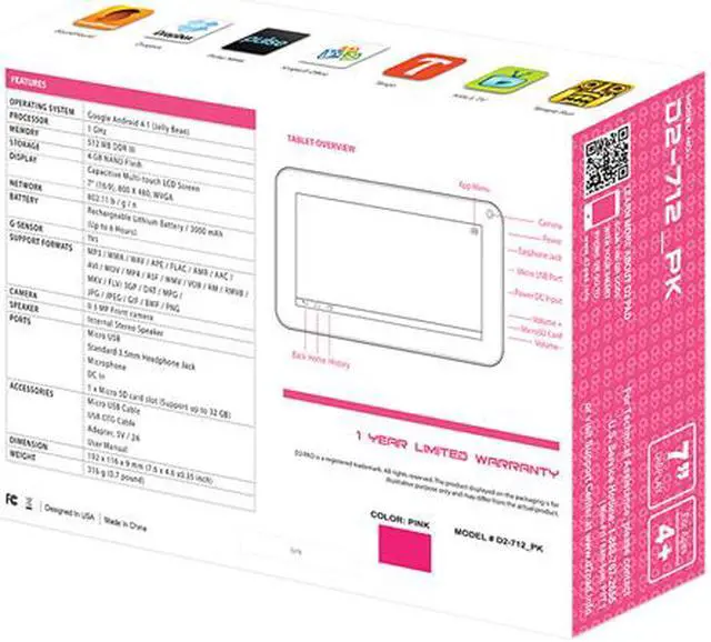 D2pad D2-712_PK 7.0" Tablet - Newegg.com