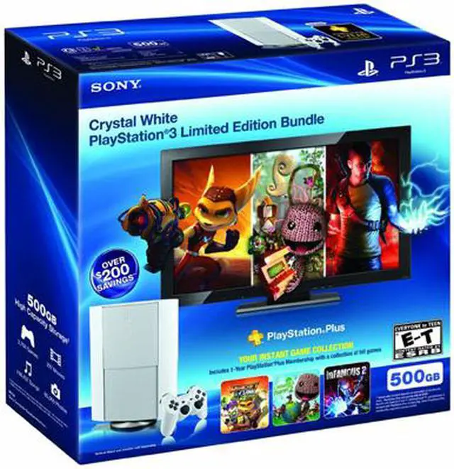 SONY Playstation 3 PSN+ Bundle 500 GB White - Newegg.com