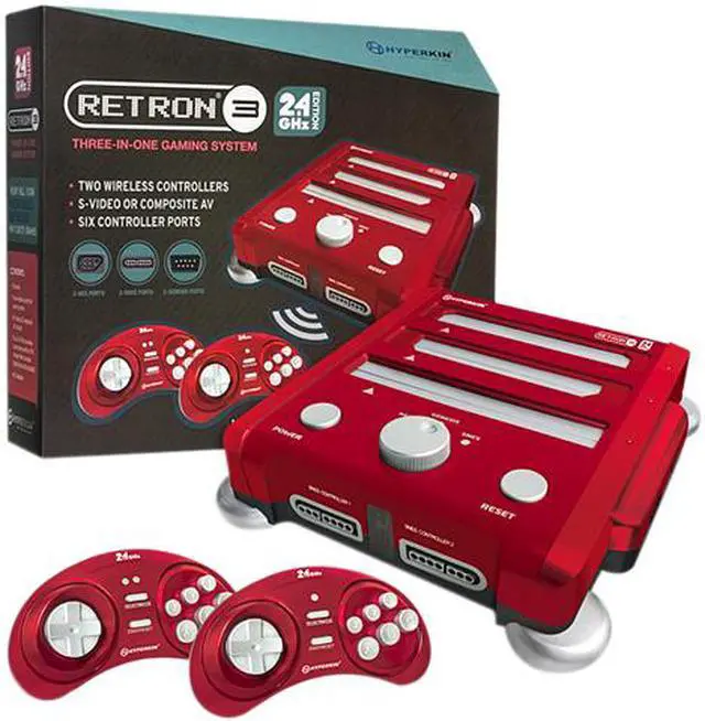 Open Box: Hyperkin RetroN 3 Gaming Console 2.4 GHz Edition - NES / SNES / Gnensis - (Laser Red ...