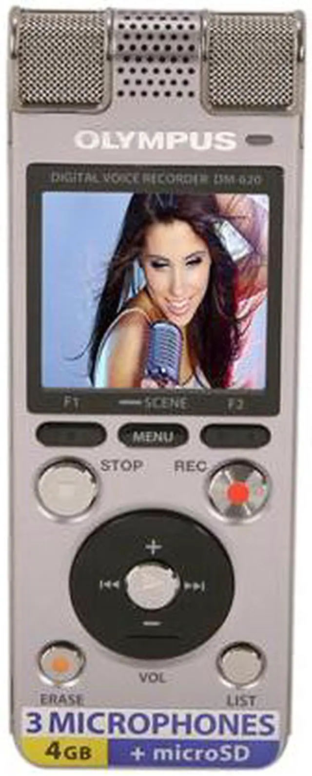 OLYMPUS DM-620 Linear PCM TRESMIC Digital Voice Recorder - Silver ...