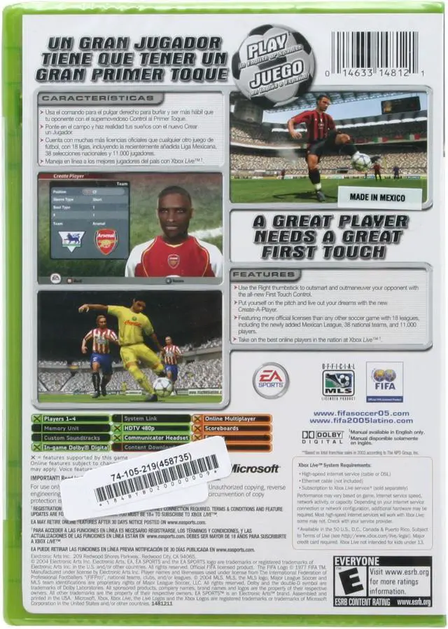 FIFA Soccer 2005 XBOX Game EA - Newegg.com