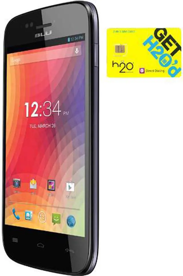 Blu Advance 4.0 A270a Black Dual-SIM Android Cell Phone + H2O $40 SIM ...
