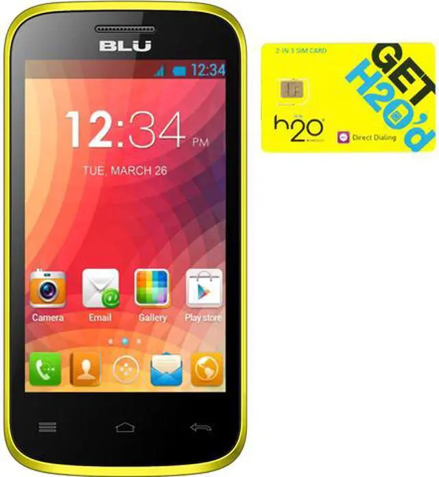Blu Dash JR 4.0 K D142k Yellow Dual-SIM Android Cell Phone + H2O $30 ...
