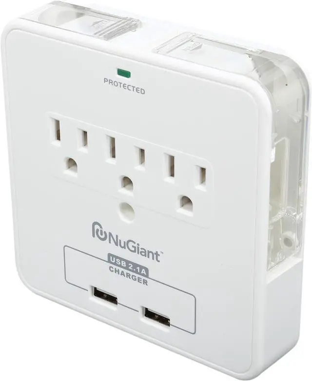 Inland NSS17 White Wall Tap Surge Protector with USB Charger and ...