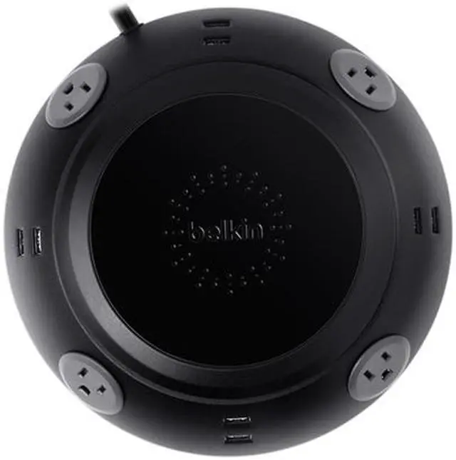 BELKIN B2E025-06-BLK 6 feet 4 Outlets 1080J Conference Room Power Hub ...