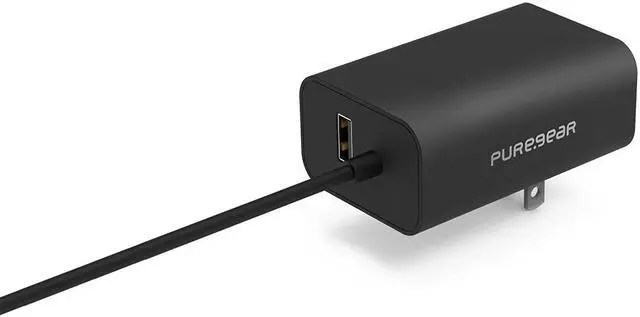 PureGear LightSpeed - 30W Single USB-A + Corded USB-C PD Wall Charger ...