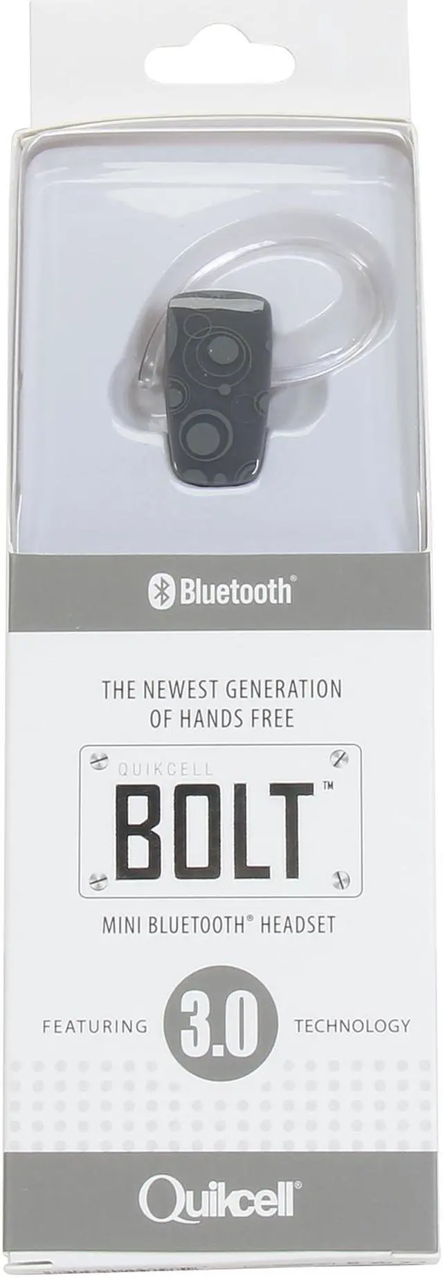 Quikcell QQBT519 Slate "Bolt" 3.0 Bluetooth Headset - Newegg.com