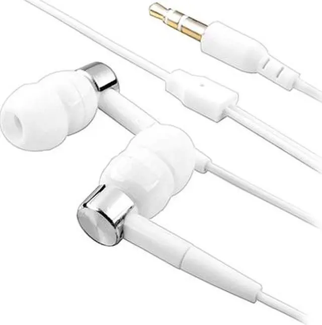 Insten White / Silver 3.5mm In-Ear Stereo Headset, Version 2 1068240 ...