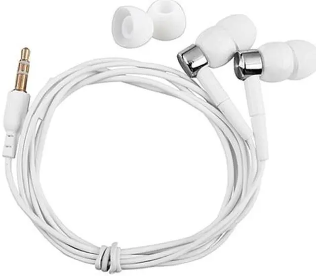 Insten White / Silver 3.5mm In-Ear Stereo Headset, Version 2 1068240 ...