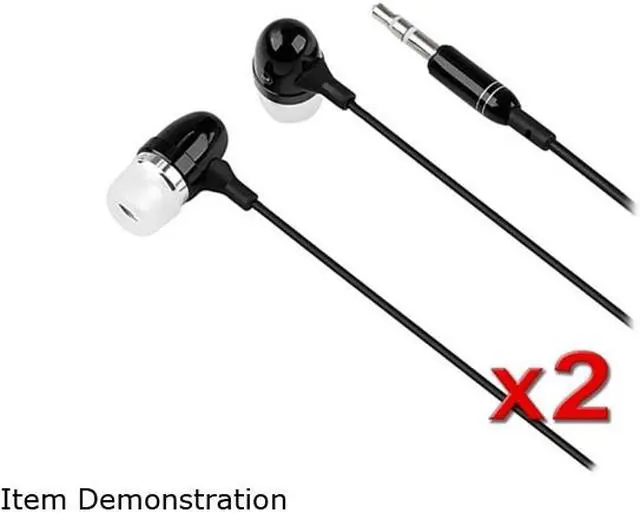 Insten Black 3.5mm In-Ear Stereo Headset 2-Pack 730180 - Newegg.com