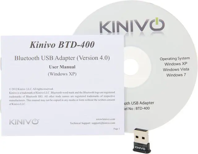 Kinivo BTD-400 Bluetooth 4.0 USB Adapter - For Windows 7/Vista - Newegg.com