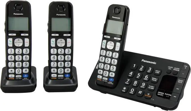 Panasonic KX-TGE243B 1.9 GHz DECT 6.0 3X Handsets Expandable Digital Cordless Answering System ...