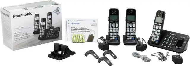 Panasonic KX-TGE243B 1.9 GHz DECT 6.0 3X Handsets Expandable Digital Cordless Answering System ...