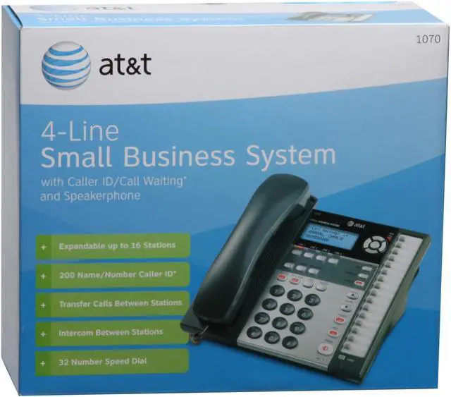 AT&T 1070 Corded 4-line telephone with base speakerphone, caller ID ...