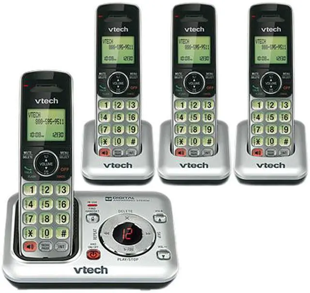 Vtech VTCS6429-4 1.9 GHz Digital DECT 6.0 3X Handsets Cordless Phones ...