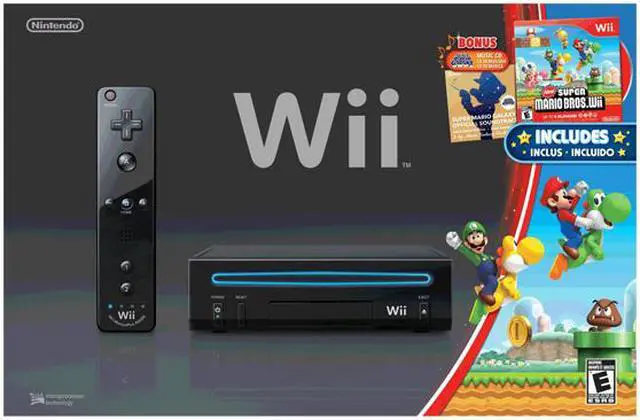 Nintendo Wii System w New Super Mario Brothers Mario Music CD Black Newegg