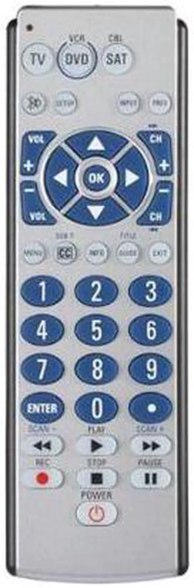 Zenith ZB310 Universal 3-Device Big Button Universal Remote - Newegg.com