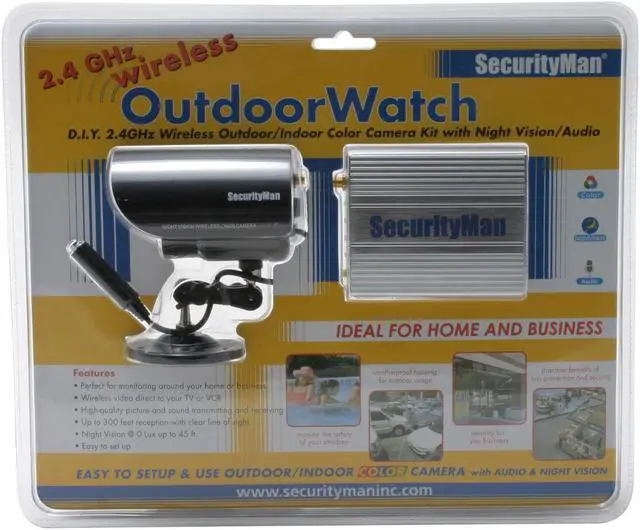SecurityMan OutdoorWatch D.I.Y. 2.4GHz Wireless Outdoor/Indoor Color ...