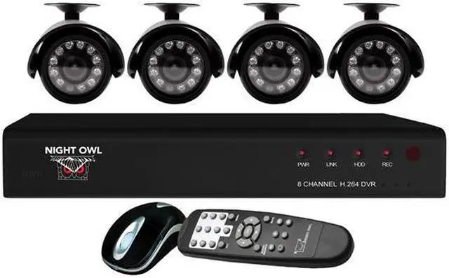 Night Owl H.264 Internet & 3G Phone Accessible 8 channel DVR w/ 4 Night ...