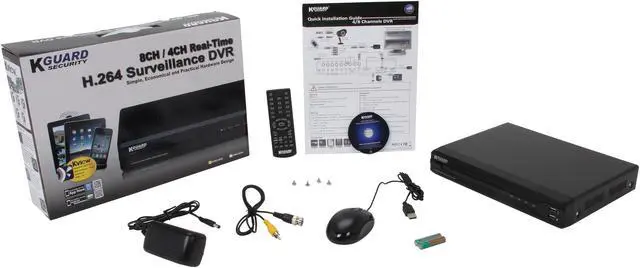 KGuard OT401 4 Channel Standalone DVR w/ Kview Remote Web / Mobile ...