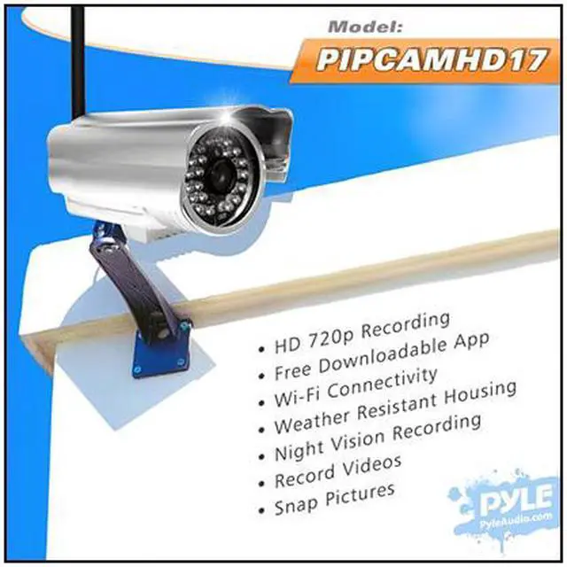 PYLE AUDIO PIPCAMHD17 Weatherproof Outdoor IP Cam / WiFi Security ...