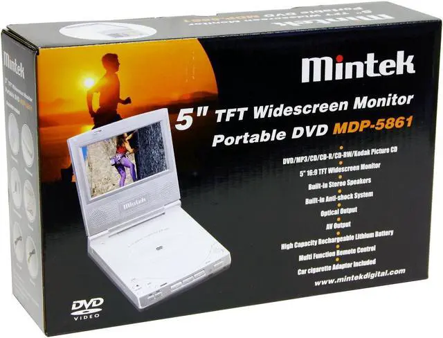 Mintek MDP-5861 Portable DVD Player w/ Remote Control, 5" 16:9 ...