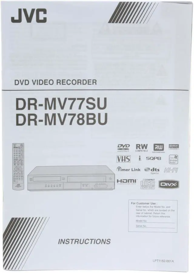 JVC DR-MV78B DVD/VHS Combo Recorder with Up-Conversion - Newegg.com