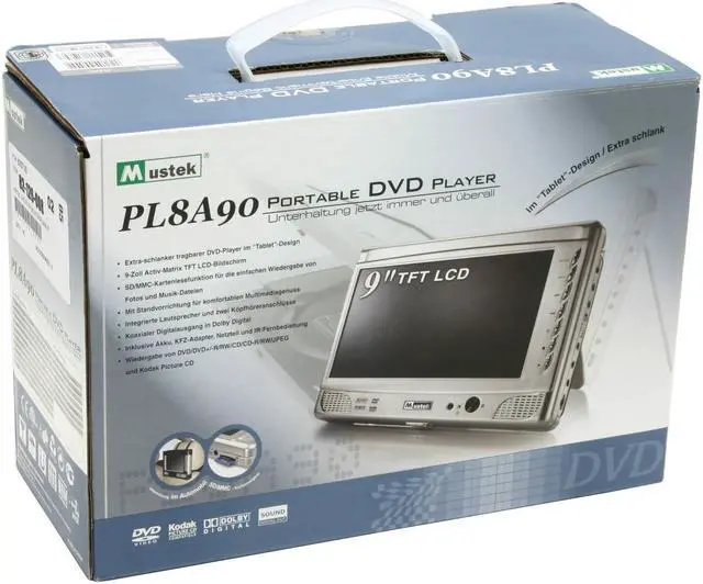 Mustek PL8A90 Portable DVD Player with Integrating SD/MMC Card Reader ...