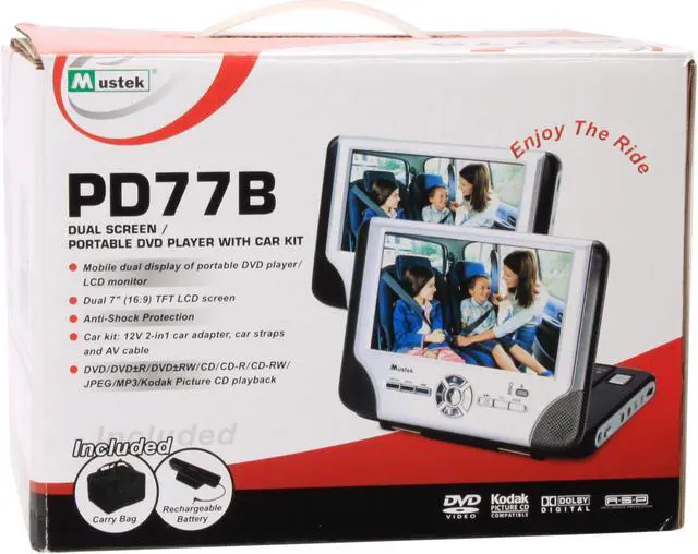 Mustek PD77B Dual Unit 7" Portable DVD Player - Newegg.com