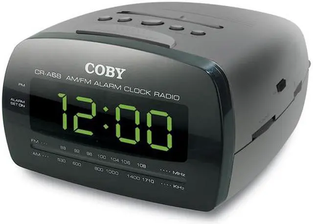 COBY Digital AM/FM Dual Alarm/Clock Radio, Black CRA68 - Newegg.com
