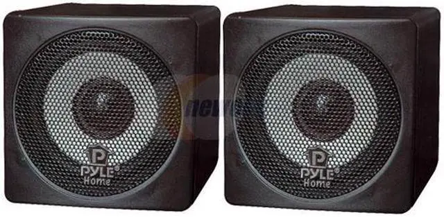 PYLE PCB3BK Mini Cube Bookshelf Speaker (Black) 3'' 100 Watt Pair ...